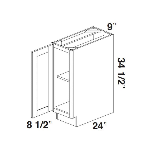 White Shaker B09 - Base cabinet 9" – MANA Kitchens